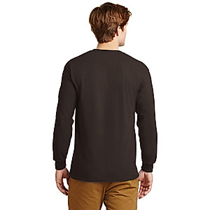 Gildan 100% Cotton Long-Sleeve T-shirt (G2400) Tee X-Large Dark Chocolate