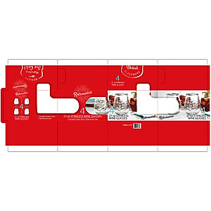 Home Essentials 5878 Retroware Stemless in Red and Blue Box, Set of 4, 21 Ounce