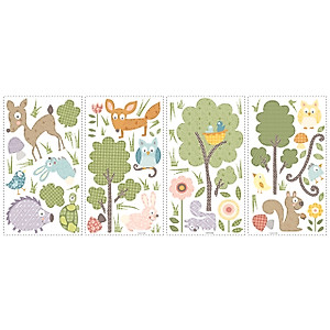 RoomMates RMK1398SCS Woodland Animals Peel and Stick Wall Decals , Black