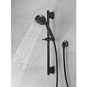 DELTA FAUCET 51559-BL H2Okinetic Slide Bar Hand Shower Handshower, Matte Black