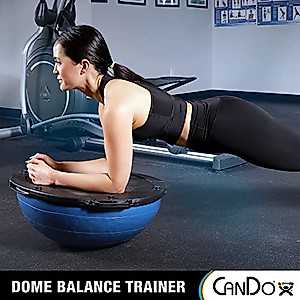 CanDo Dome Balance Trainer 55cm with Non-Skid Base for Balance Training, Strength Building, and Cardio Exercises for Home, Gyms, and Clinics, Includes Resistance Cords and Air Pump
