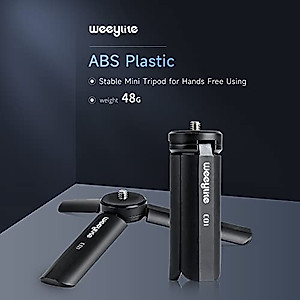 1/4 Mini Tripod, Tabletop Desktop Stand Compact Tripod with 1/4" Screw for weeylite K21 Stick Light, S03/S05 Pocket Photo Light, Camera, Smooth 4, Osmo Mobile, Vimble 2, Gimbal Handle Grip Stabilizer