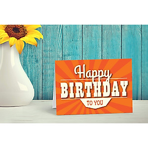 Stonehouse Collection 48 Birthday Card Assorted Pack - USA Made - 16 Unique Assorted Designs Blank Cards - Bulk Boxed Set (48 Card)