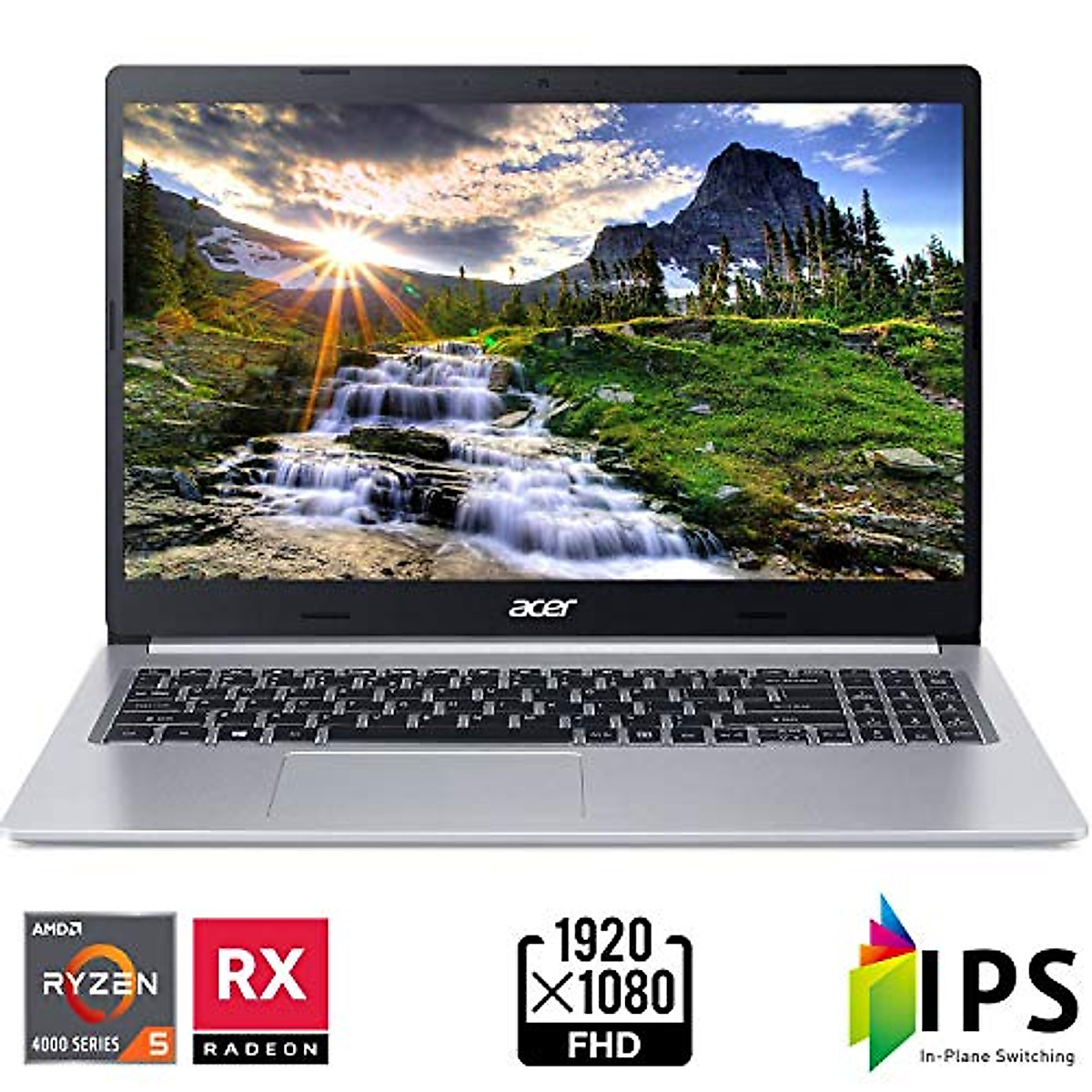 Acer Aspire 5 A515-44G-R83X, 15.6" Full HD, AMD Ryzen 5 4500U Hexa-Core Mobile Processor, AMD Radeon RX 640, 8GB DDR4, 256GB NVMe SSD, WiFi 6, HD Webcam, Backlit Keyboard, Windows 10 Home