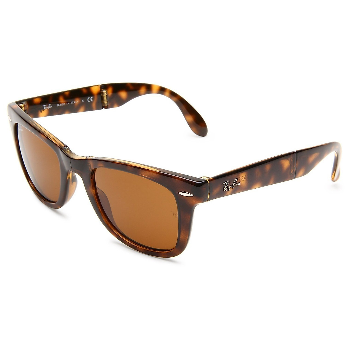 Ray-Ban Folding Wayfarer Sunglasses in Light Havana RB4105 710 50 50 Crystal Brown