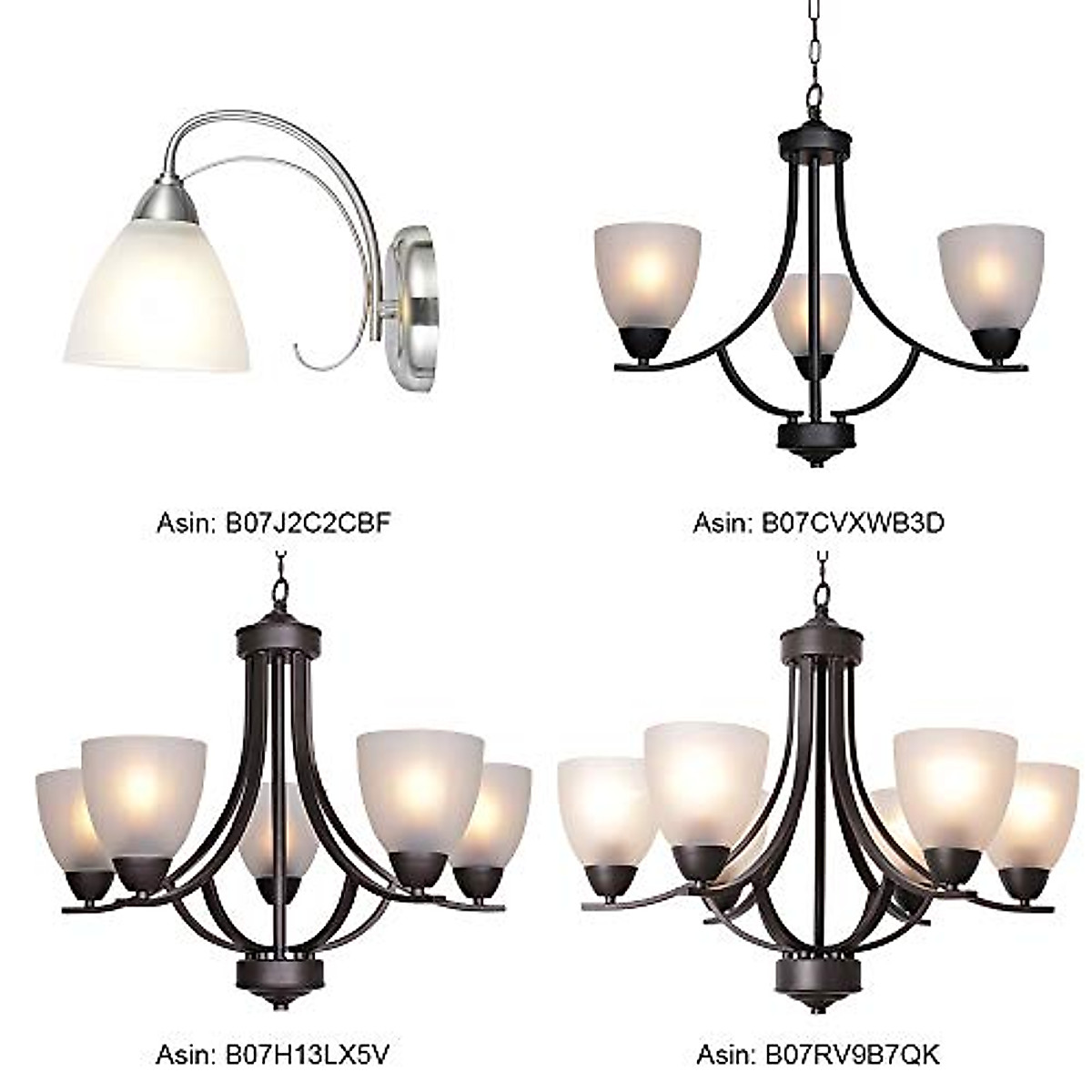 VINLUZ 3 Light Shaded Contemporary Chandeliers with Alabaster Glass Black Rustic Light Fixtures Ceiling Hanging Mid Century Modern Pendant Lighting for Bed Room Dining Room Foyer Living Room