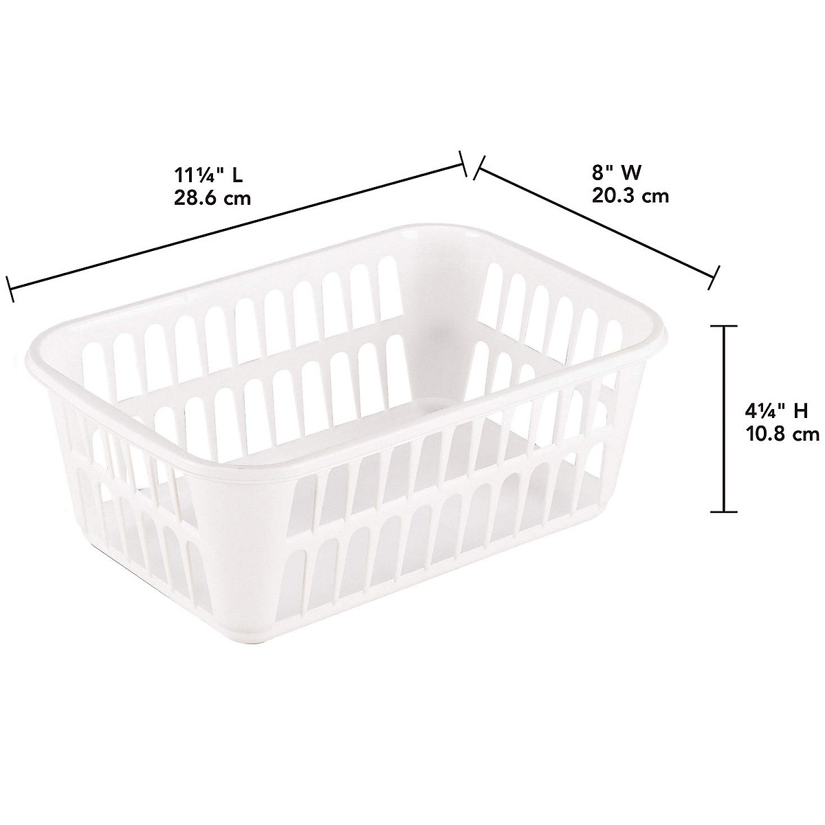 STERILITE Medium Plastic Basket, White, 1-Pack