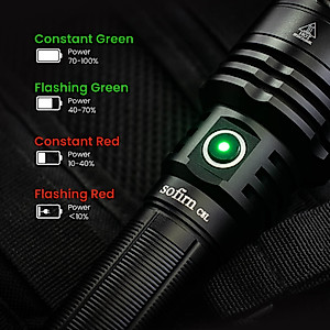sofirn C8L Rechargeable Flashlight with 3100 Lumens, Tactical Flashlight Up to 531m, IPX8 Waterproof, for Emergency, Heavy Duty, Search and Outdoor Use