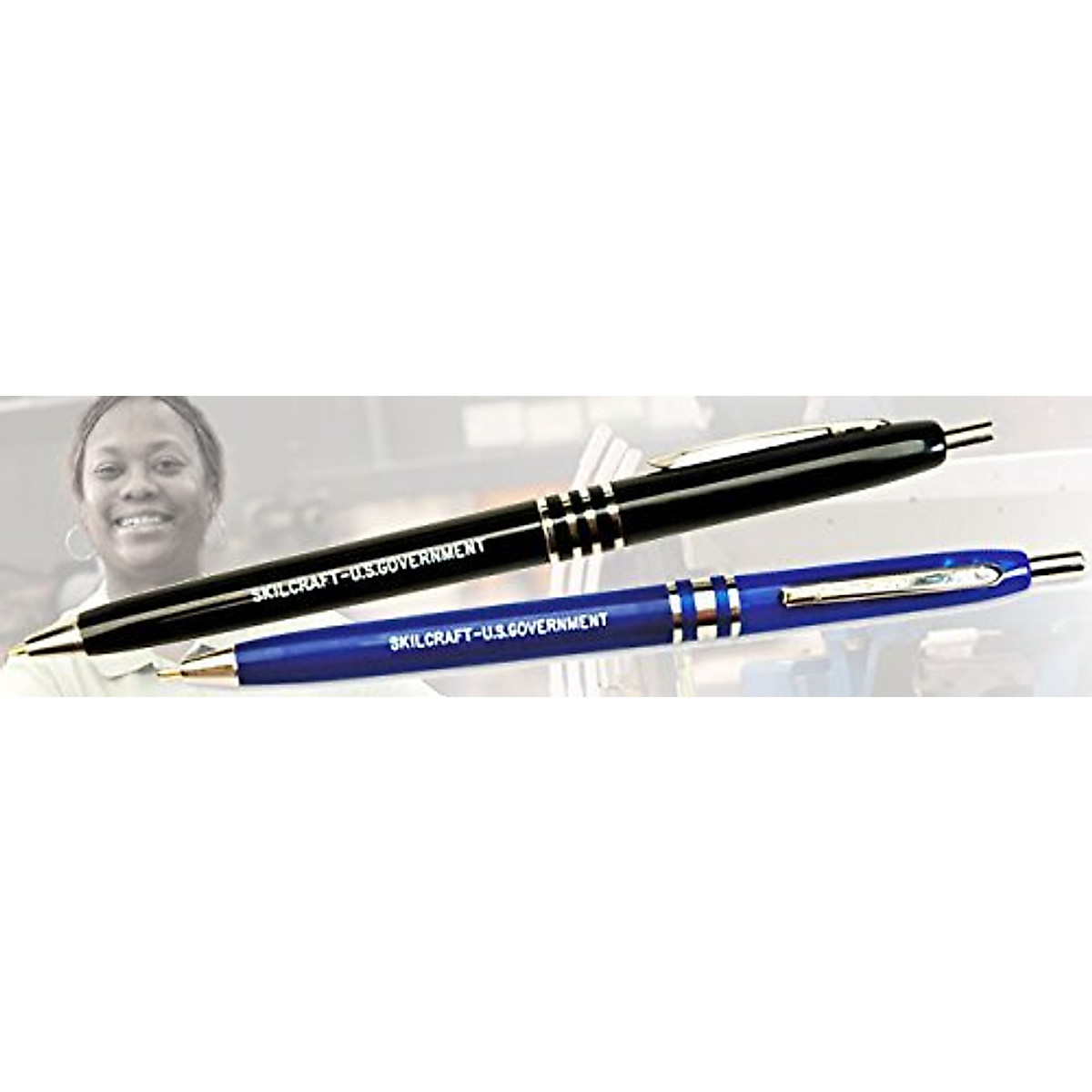 Skilcraft U.S. Government Retractable Ball Point Pen, Fine Point, Black Ink, Box of 12 (7520-00-935-7135)