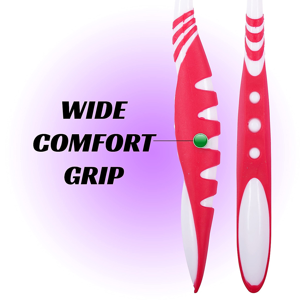 Extra Firm Toothbrush, Hard Bristle Toothbrush Set for Adults or Smokers Travel Toothbrush Kit, Hard Multicolor Denture Brush, Large Head, Manual Travel Toothbrush Hard Bristles