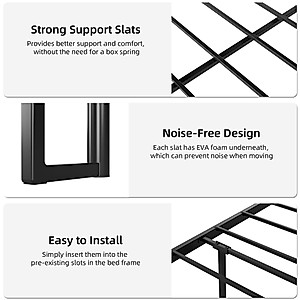 coucheta Queen Bed Frame with Headboard and 2 Drawers, Metal Platform with USB Ports and Outlets, Led Lighting, Noise-Free Design, No Box Spring Needed, Grey