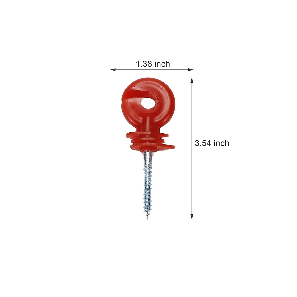 Meprotal 50pcs Electric Fence Insulators, Red Fence Ring Post Wood Post Insulator, Screw in Ring Insulators for Farm Animal Fencing, Grid System Accessories for Animal Husbandry Electronic