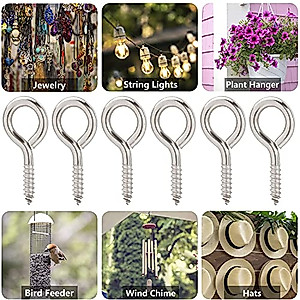 Axe Sickle Metal Eye Hook Screw 1.5 Inch Eye Small Eyelet Screw 30 Pcs
