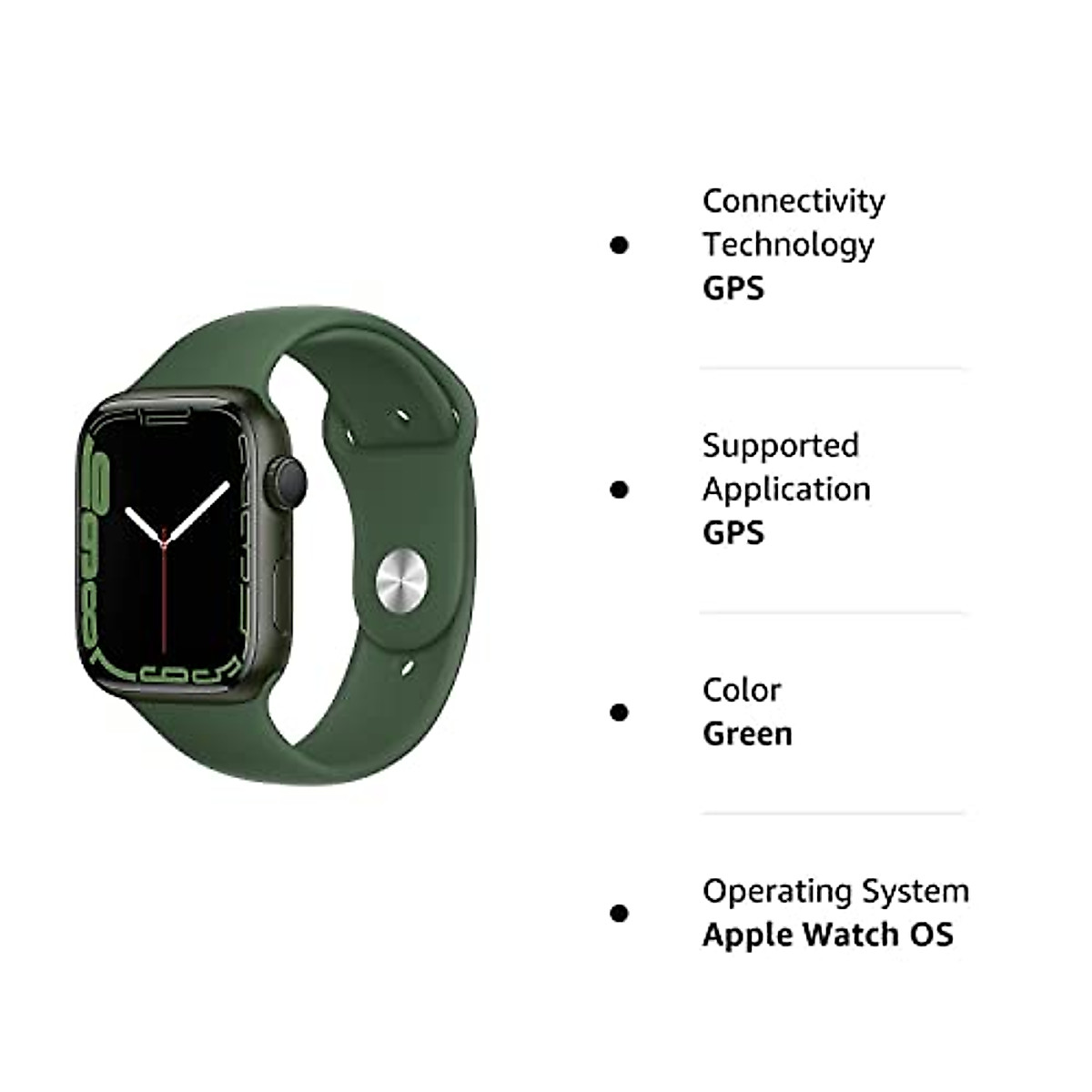 Apple Watch Series 7 (GPS, 45MM) - Green Aluminum Case with Clover Sport Band (Renewed Premium)