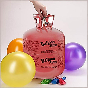 BLUE RIBBON, Helium Tank with 50 Balloons and White Ribbon + 12 Black Balloon Weights + Plus Balloon Tying Tool