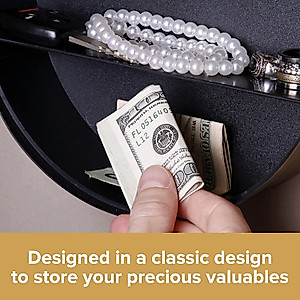 MCM Style Wall Clock & Hidden Safe Box in One - 10” Gold Wall Safe Clock - Concealment Furniture with Hidden Compartments - Wall Mount Clock w/Hidden Storage Shelf - Disguised Safe