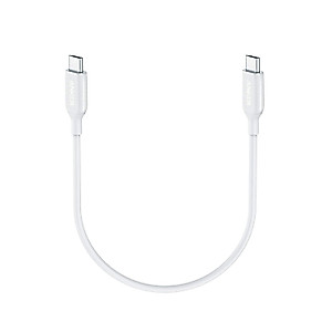 Anker 60W, Powerline III USB-C to USB-C Cable 2.0, USB C Charger Cable 1ft for MacBook Pro 2020, iPad Pro 2020, Switch, Samsung Galaxy S20 Plus S9 S8 Plus, Pixel, and More (White)