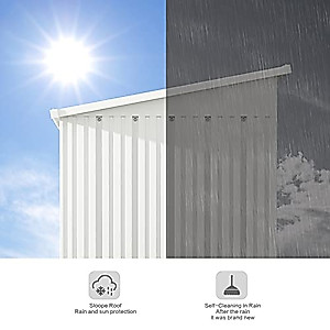 QSSLLC Storage Shed 5FT x 3FT Outdoor Shed with Lockable Door, Shed Kit for Backyard, Patio, Lawn, White