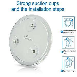 SANTOO 20X Magnifying Mirror with 3 Mounting Suction Cups Used for - Pluck Eyebrows - Tweezing - Blackhead Removal - See Details Clearly – Easy Mounting Makeup Mirror - 6 Inch Round