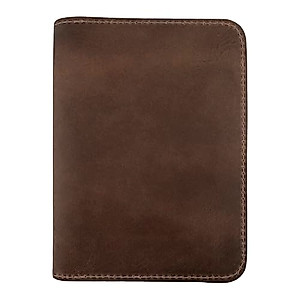 Hide & Drink, Double Passport Cover with Slots for Bills and Keys, Rustic Case, ID Organizer, Full Grain Leather, Handmade Accessories, Bourbon Brown