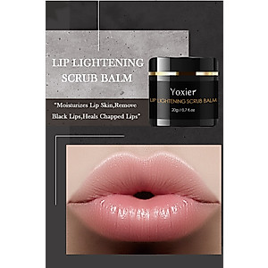 H.D.S.N. Lip Scrub For Dry Lips 20g - Lighten Dark Lips For Smoking Men Women Smoker | Natural Balm Moisturizer Exfoliator Sleeping 0.7 Fl Oz (Pack of 1)