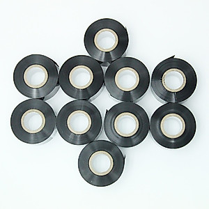 Chudeng 10 Rolls 30mm x 100m Black Thermal Transfer Ribbon Resin for Coder Printer Machine, Black Color Ribbon for Coding Machine