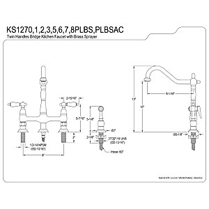 Kingston Brass KS127PLBSAC Heritage Bridge Kitchen Faucet, Antique Copper