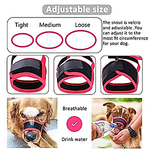 Dog Muzzle Anti Biting and Chewing, with Comfortable Mesh Soft Fabric and Adjustable Strap, Suitable for Small, Medium and Large Dogs
