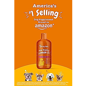 Pure Wild Alaskan Salmon Oil for Dogs & Cats - Omega 3 Skin & Coat Support - Liquid Food Supplement for Pets - Natural EPA + DHA Fatty Acids for Joint Function, Immune & Heart Health, 32 Fl Oz