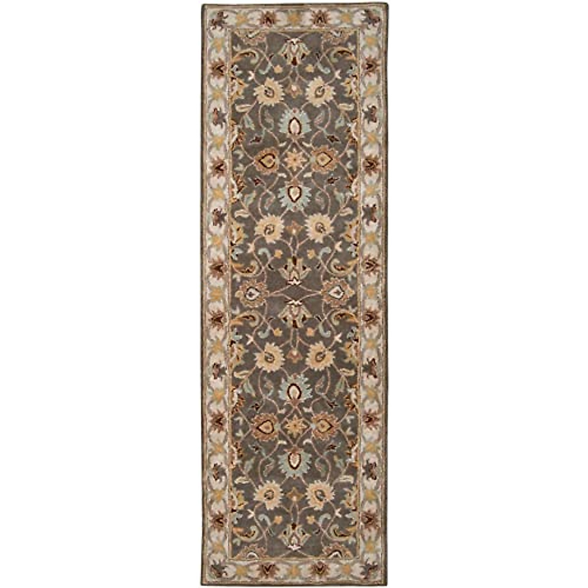Mark&Day Area Rugs, 2x8 Paris Traditional Khaki Runner Area Rug, Brown/White/Beige Carpet for Hallway, Bedroom or Kitchen (2'6" x 8' Runner)