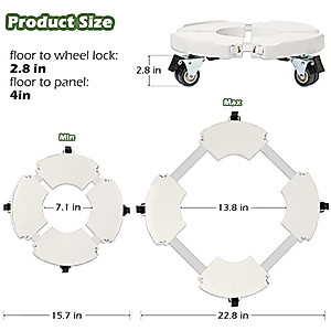 Nefish Plant Stand with Wheels Adjustable 15-21 Inches Plant Caddy with Dual Wheels Heavy Duty Rolling Plant Dolly Cart for Planters Plant Mover for Outdoor Indoor Potted Plant Trash Can Dolly