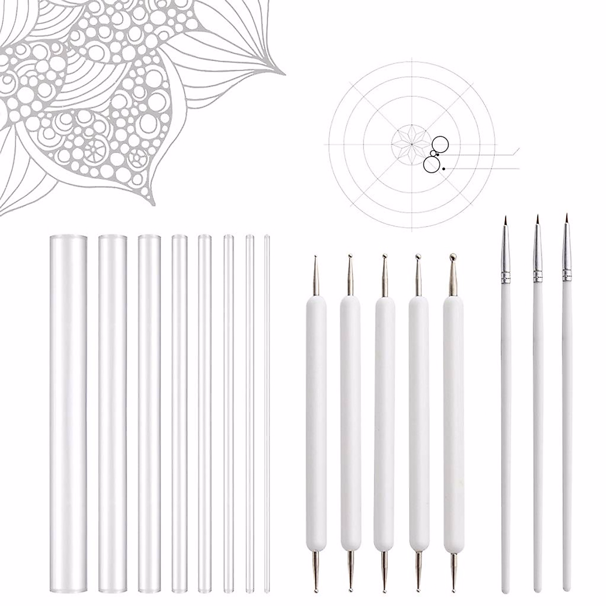 16pcs Dotting Pen Tools Set For Rock Painting Pottery Clay Modeling Art