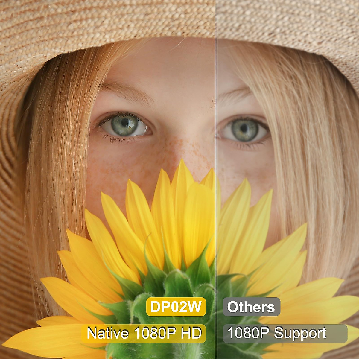 YOWHICK Mini Projector for iPhone, Native 1080P HD Projector, Portable Projector, Movie Projector Compatible with Android/iOS/Windows/TV Stick/HDMI/USB