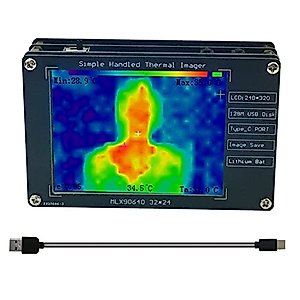MLX90640 Infrared Thermal Imager Portable Infrared Thermal Sensor High Accuracy Non-Contact Measurement Camera Temperature Detection Tester with Chargable Battery