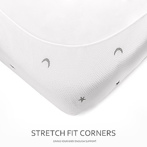 Waterproof Pack N Play Mattress Pad, Mini Crib Mattress Cover Protector 38'' X 26'' Fit Graco Pack n Play, Suitable for Baby Portable Mini Cribs and Foldable Mattresses, Breathable and Washable