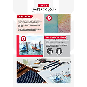 Derwent Colored Pencils, Watercolor, Water Color Pencils, Drawing, Art, Metal Tin, 12 Count (0700303),Blue