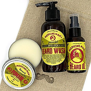 Medicine Man’s Beard Balm; Promotes Healthy Beard Growth, Premium Natural and Organic Butters and Oils, 2 Ounce, Mild Hold