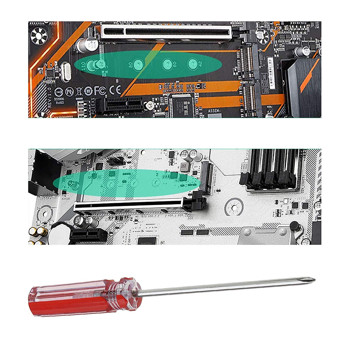 Create idea PC Case Motherboard Screws Kit, M3x6x4mm Brass Standoffs M3x5mm Screws with Screwdriver for Hard Drive Computer Case Motherboard