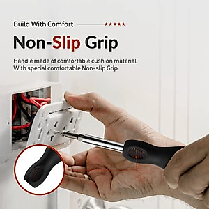 6 in 1 Screwdriver set with Comfortable Non-Slip Grip, Multi-tool Screw Driver Bit Set multipurpose use, All in 1 Nut Driver with Phillips/Slotted Super Quality Steel Bits, with Built-in bit holder