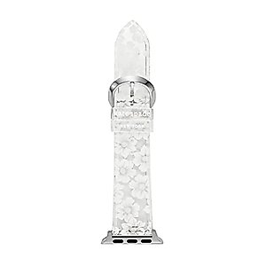 Kate Spade New York Silicone Band for 38/40mm Apple Watch Series 1-7 and SE, Color: Jelly Floral, Silver (Model: KSS0107)