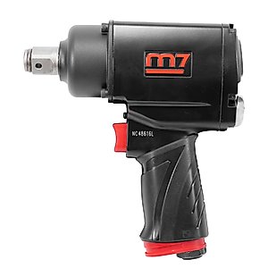 M7 NC-6236Q Air Impact Wrench, 3/4-inch Air Impact Gun with Forward-Reverse Switch, High Torque Wrench with Twin Hammer Clutch, Ergonomic Pneumatic Impact Wrench, Air Tool for Auto Mechanics