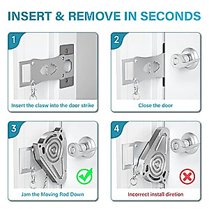 Portable Door Lock for Travel Hotel Safety - Metal Hotel Door Locks for Travelers Apartment Home Security Bedroom Hotel Room Locks for Kid Women Travel Gifts Apartment & Travel Essentials