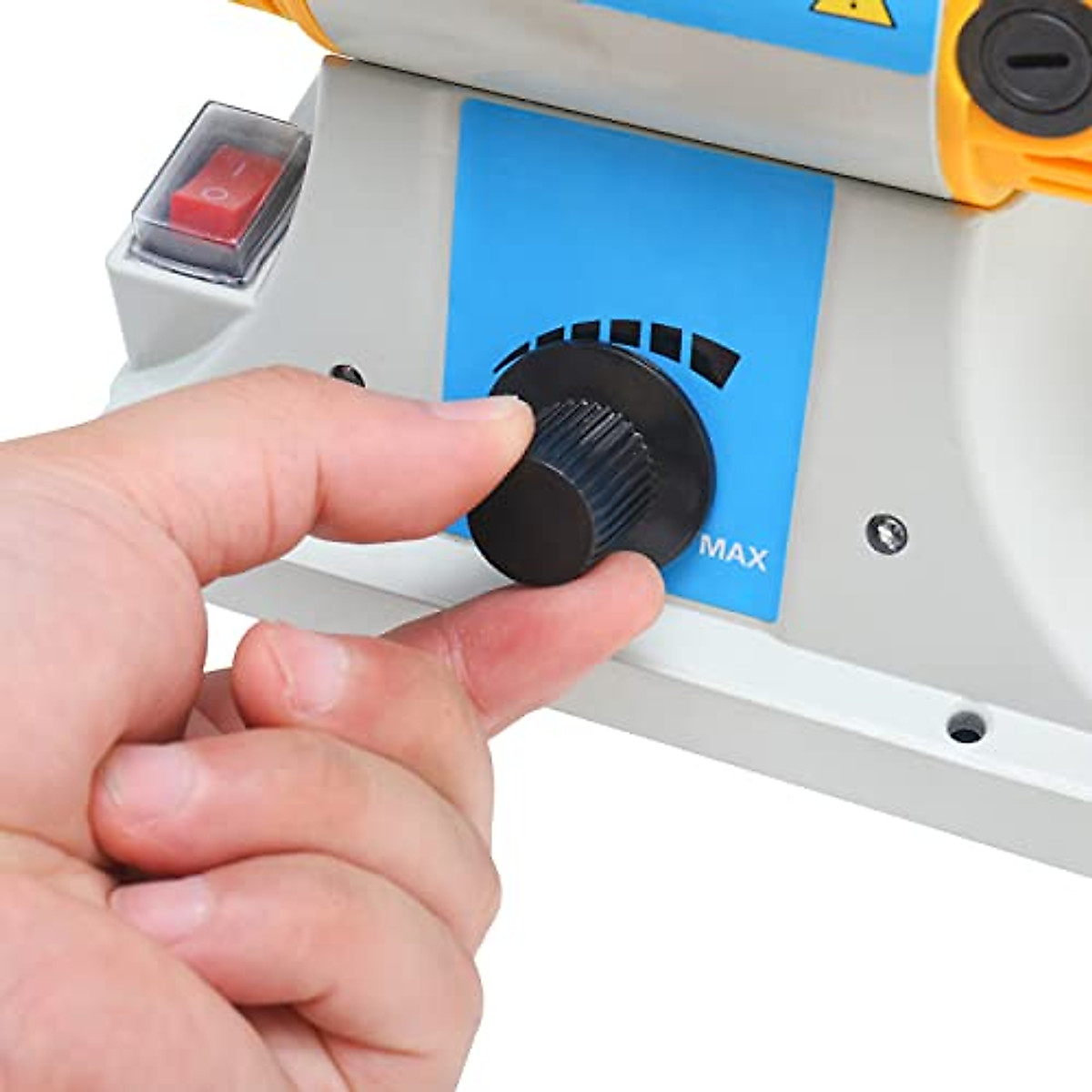 YaeTek 4-1/4" Bench Lathe Buffer Polisher Electric Benchtop Jewelry Polisher Rock Variable Speed Polishing Machine Dual 4 inch Buffing Wheel Bench Grinder Machine for Jewelry, Wood, Silver, Amber