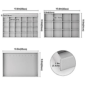 ProCase Set of 4 Stackable Jewelry Organizer Trays Bundle with Set of 3 Stackable Jewelry Trays Organizer for Drawers