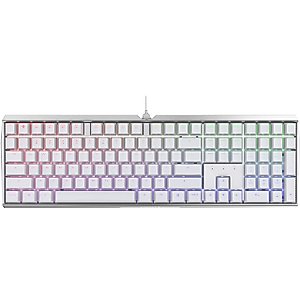 Cherry MX 3.0 S Wired Mechanical Gaming Keyboard. Aluminum Housing Built for Gamers w/MX Red Silent Switches. RGB Backlit Display Over 16m Colors. from The Makers of MX. Full Size. Pure White.