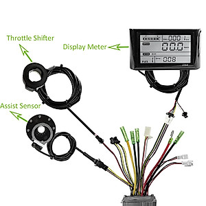 ANNAD Electric Bicycle Controller Display Waterproof Good Toughness E-Bike Controller Kit for 500W Motor