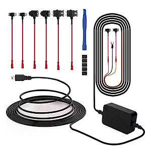 Dash Cam Hardwire Kit Mini USB Hard Wire Kit Fuse for Dashcam and 8 Fuse Tap Cable and Installation Tool 11.5ft 12V-30V to 5V/2A Mini-USB Port Charger Power Cord