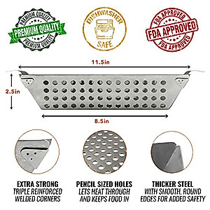 Homeflowz Heavy Duty Grill Basket – Large Vegetable Grill Basket for more Veggies - Stainless Steel Grilling Basket - Grill Baskets for Outdoor Grill -Perfect BBQ Basket for All Grills and Vegetable