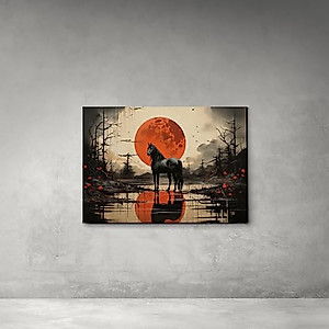 Majestic Black Stallion Galloping In The Clouds, Black Horse On Salt Flats, Canvas Print, Black Horse Print, Black Horse Wall Art