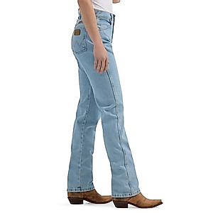Wrangler womens Cowboy Cut Natural Rise Slim Fit Tapered Leg Jeans, Bleach, 9-34 US